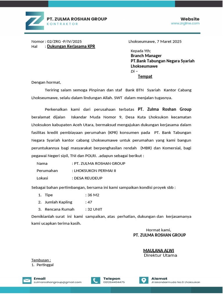 Surat Dukungan KPR BTN | PDF