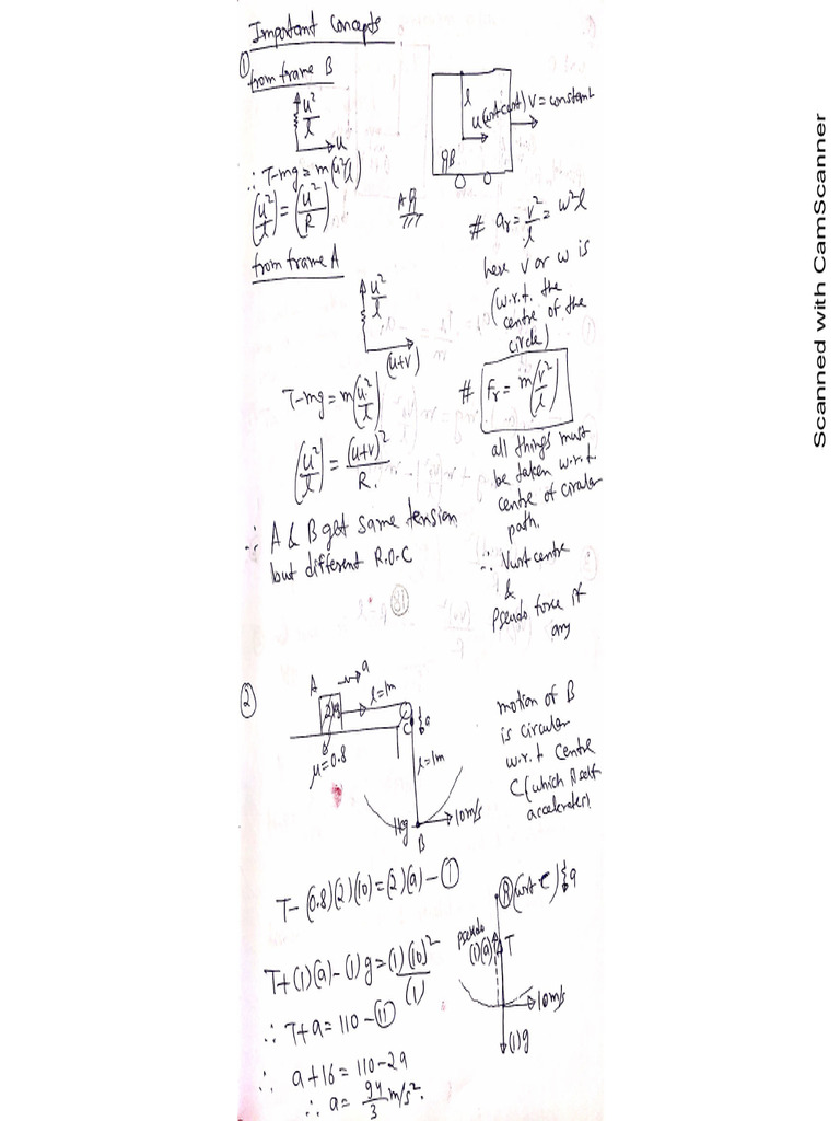 CIRCULAR MOTION NOTES | PDF