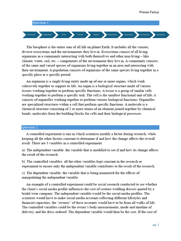 Biology Mid-Term Assignment | PDF | Salt (Chemistry) | Chemical Compounds