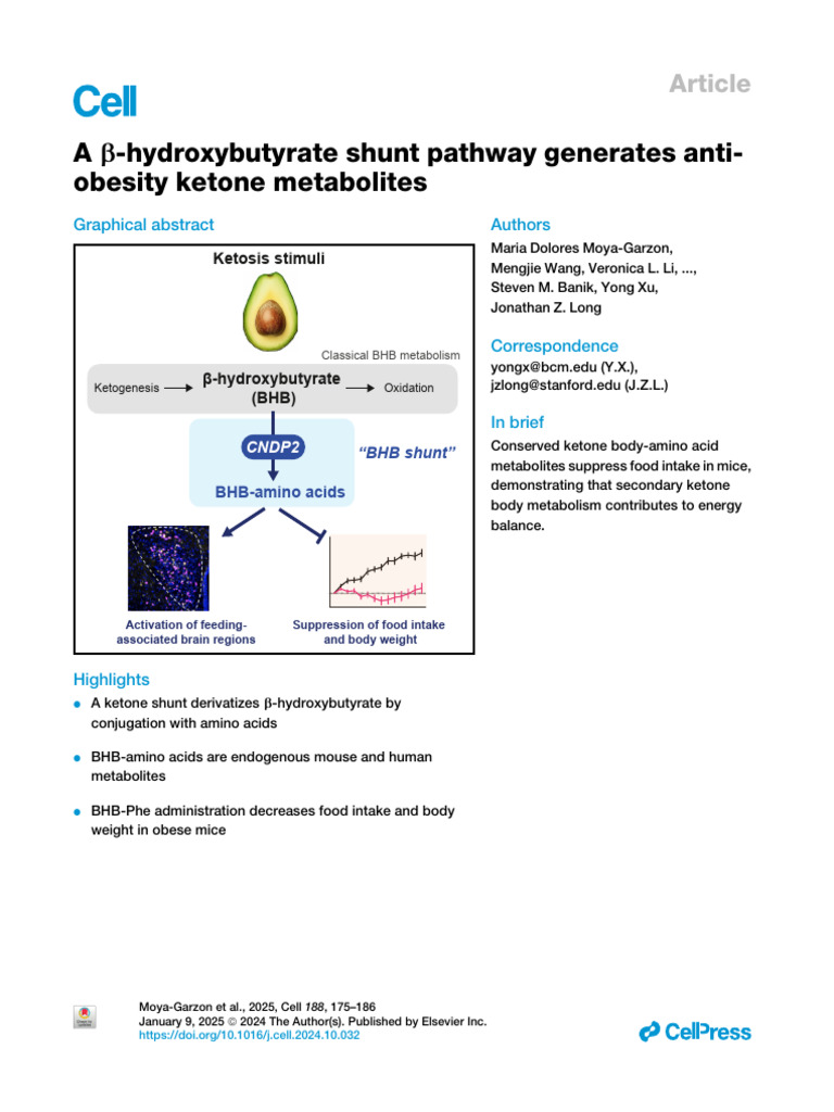 A B-Hydroxybutyrate Shunt Pathway Generates Antiobesity Ketone ...