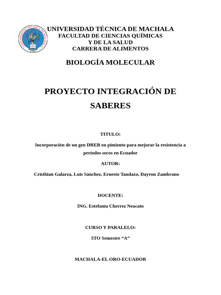 Gen - Dreb - en - Pimiento Planta | PDF | Reacción en cadena de la ...