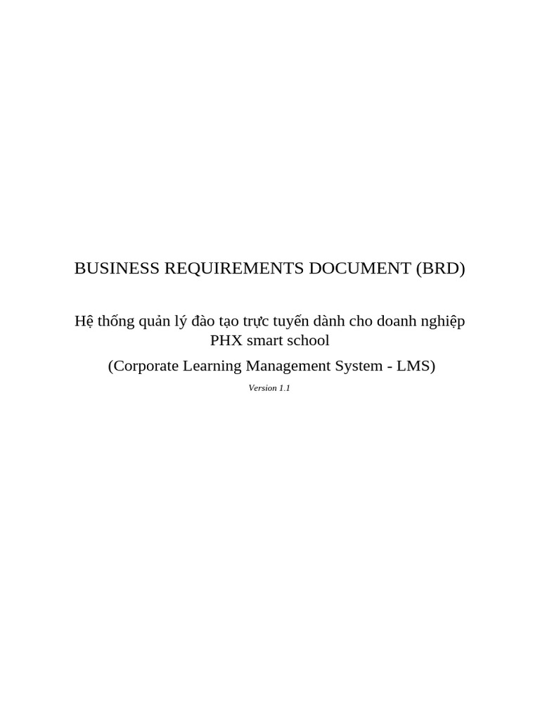 Business Requirements Document (BRD) | PDF