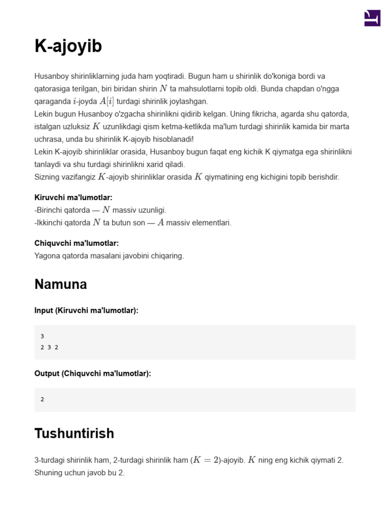 K-Ajoyib: Namuna | PDF