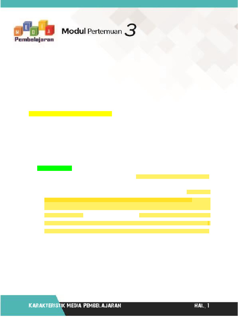 IPD - MP - Modul Pertemuan 3 - Karakteristik Media Pembelajaran | PDF