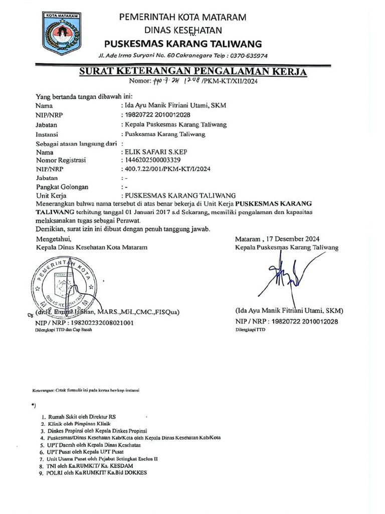 Surat Ket Pengalaman Bekerja TKH 24 - 11zon | PDF