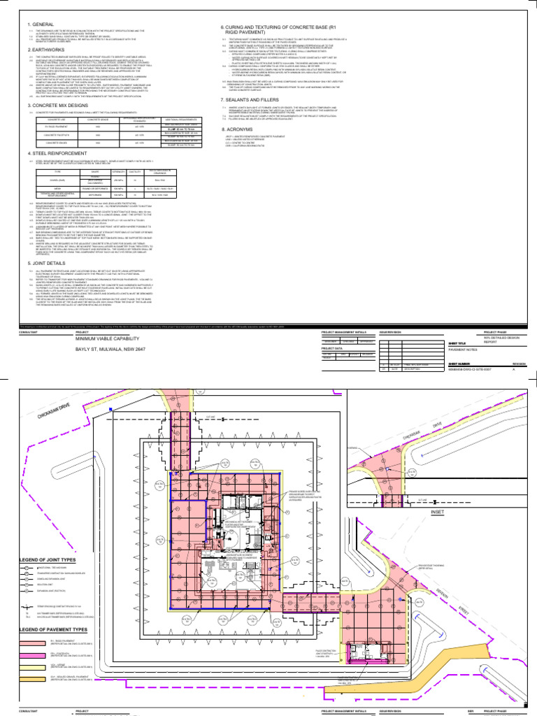 R54 Pavement and Jointing Plan | PDF | Concrete | Road Surface