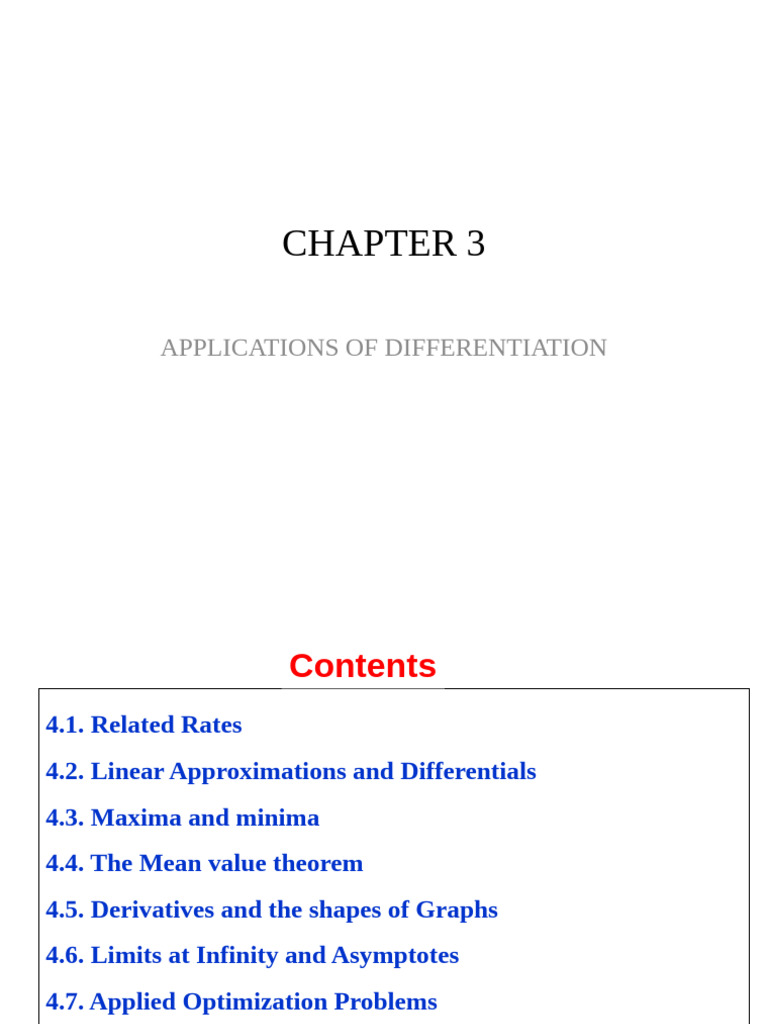 Cal 5. App. of Derivatives - Edit | PDF | Derivative | Slope