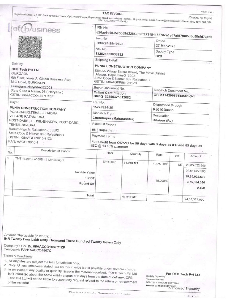 Ofb Ti-Hr24-25-19823 | PDF