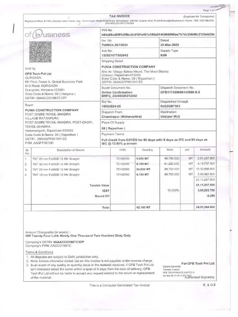 Ofb Ti-Hr24-25-19954 | PDF