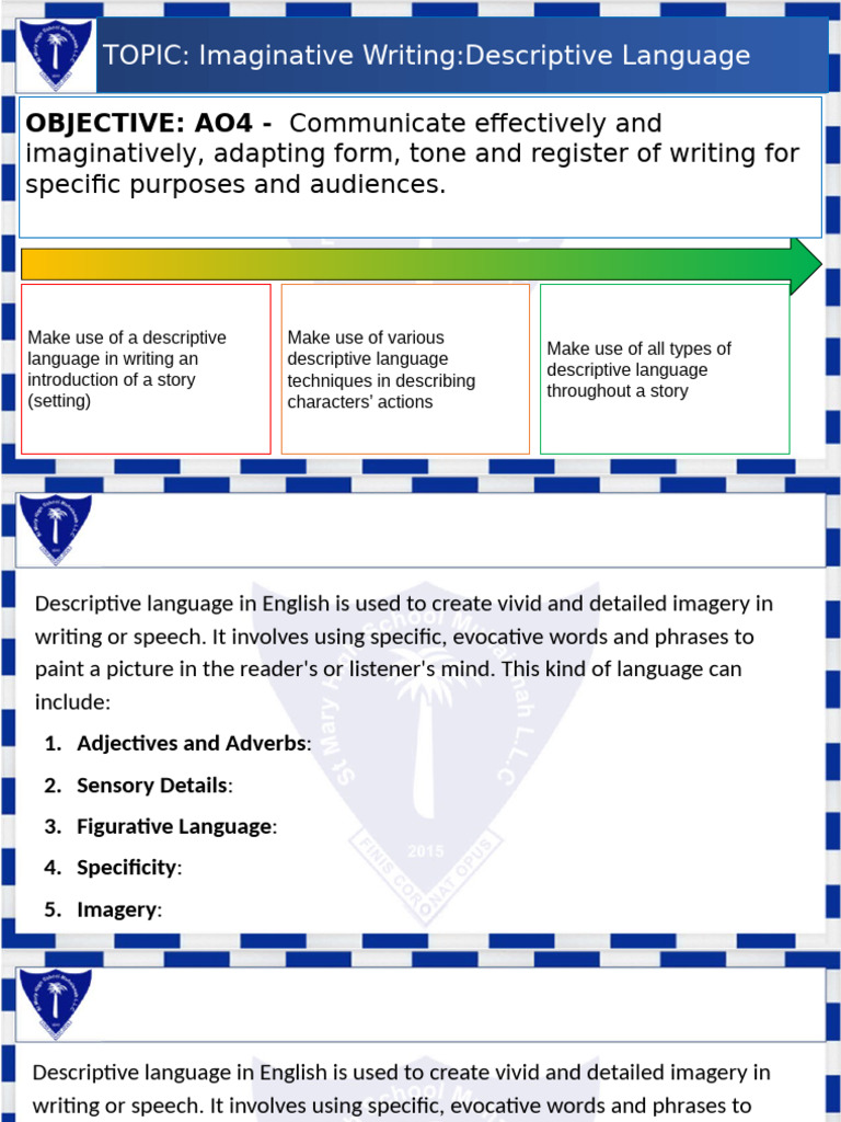 Imaginative Writing - Descriptive Language | PDF | English Language ...