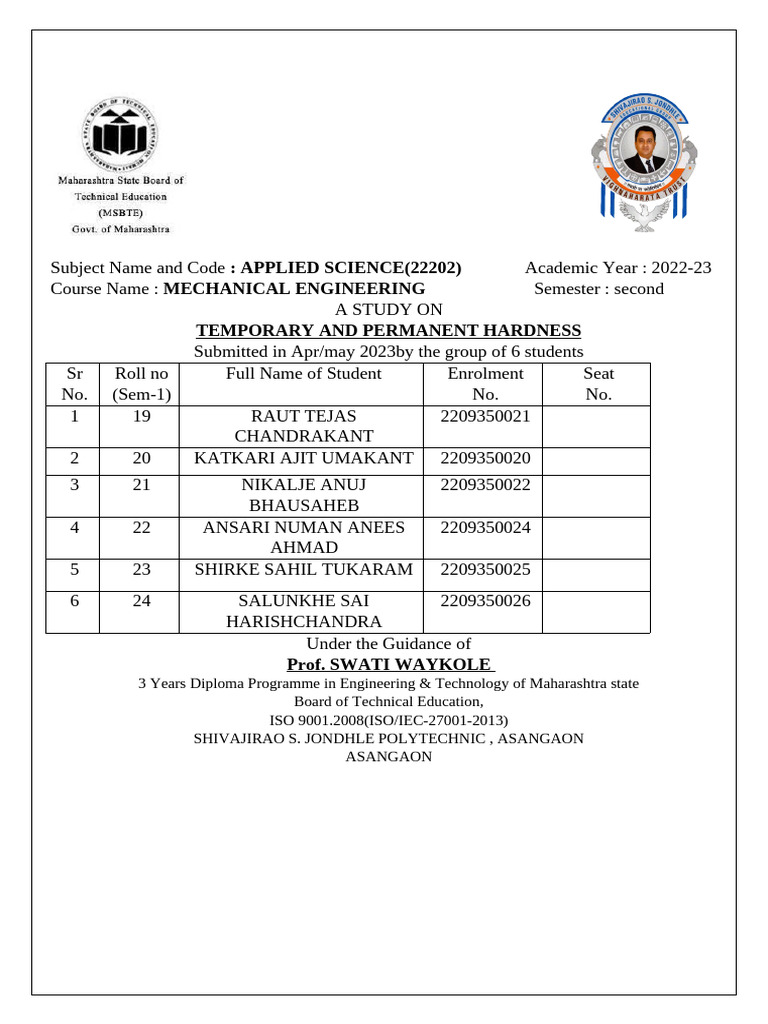 Sahil Chem Micro Project | PDF | Calcium | Materials