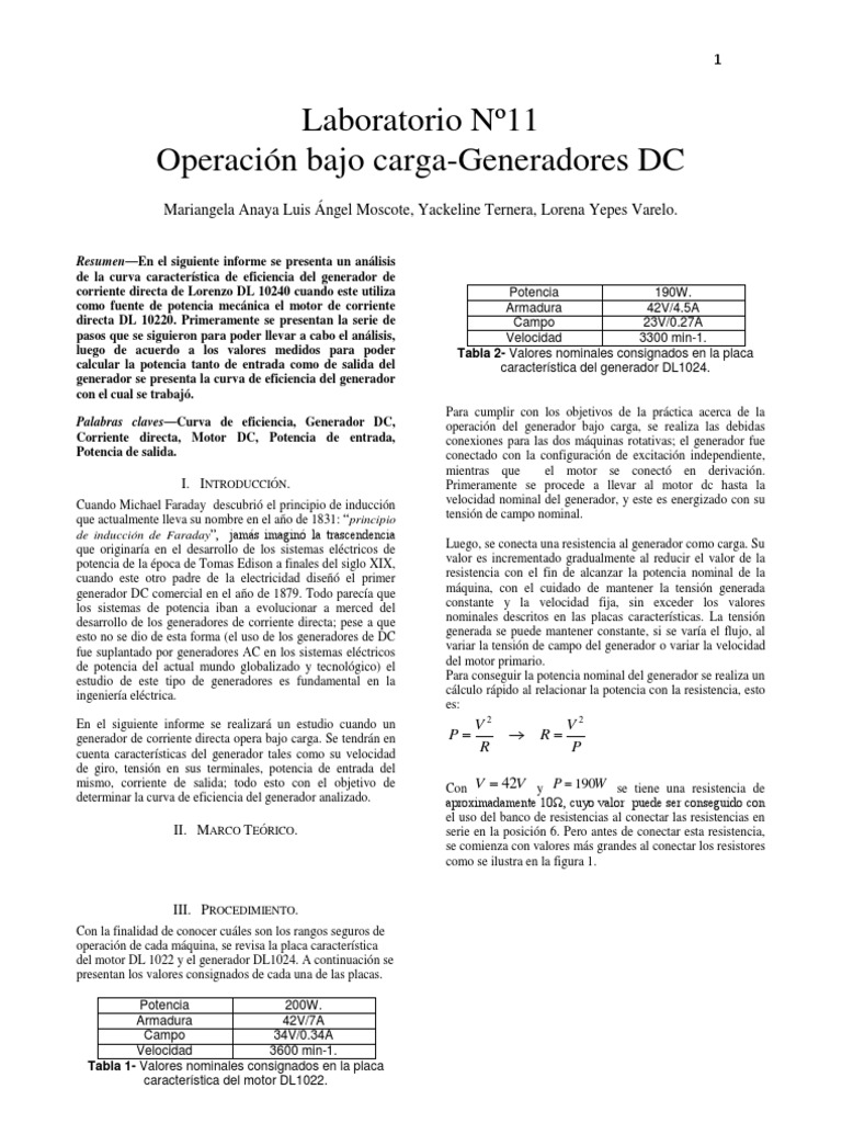 Generador DC | PDF | Generador eléctrico | Resistor