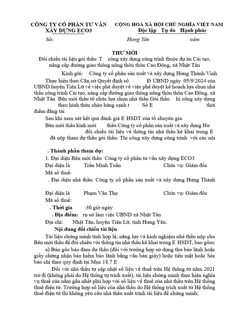 Thu Moi Doi Chieu Tai Lieu | PDF