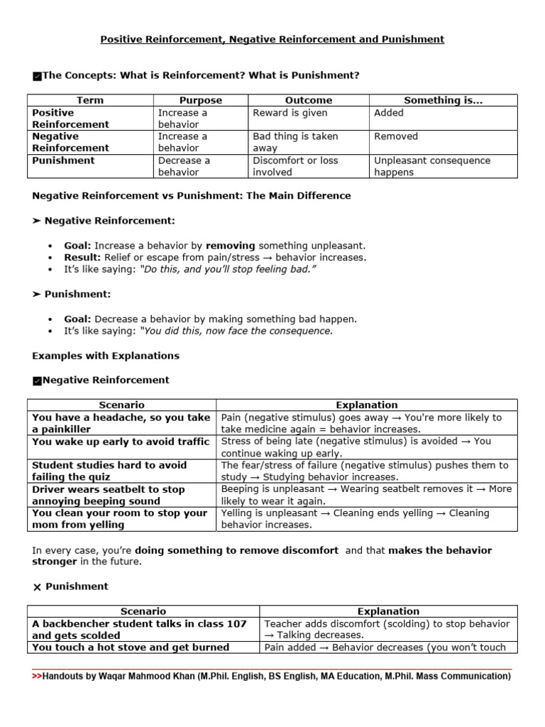 Understanding Reinforcement and Punishment | PDF | Reinforcement ...