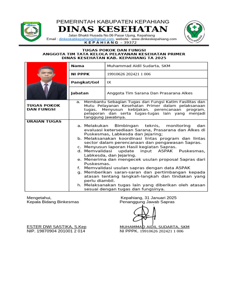 Uraian Tugas Muhammad Aidil Sudarta | PDF