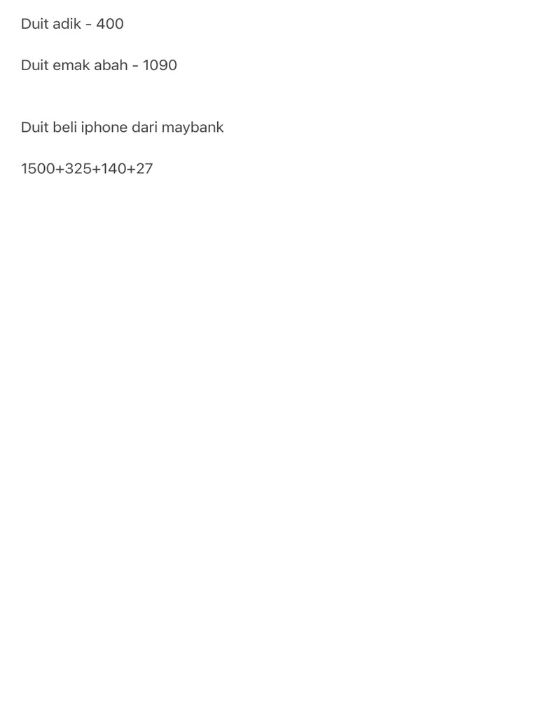 Duit Adik - 400 | PDF