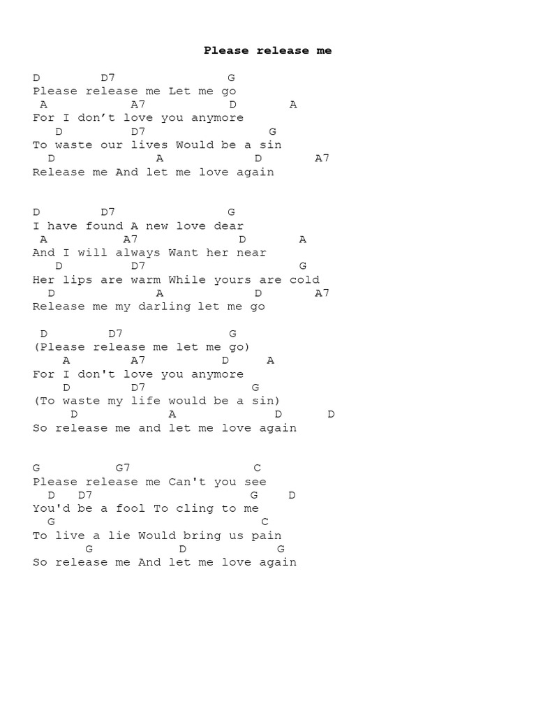 Please Release Me | PDF