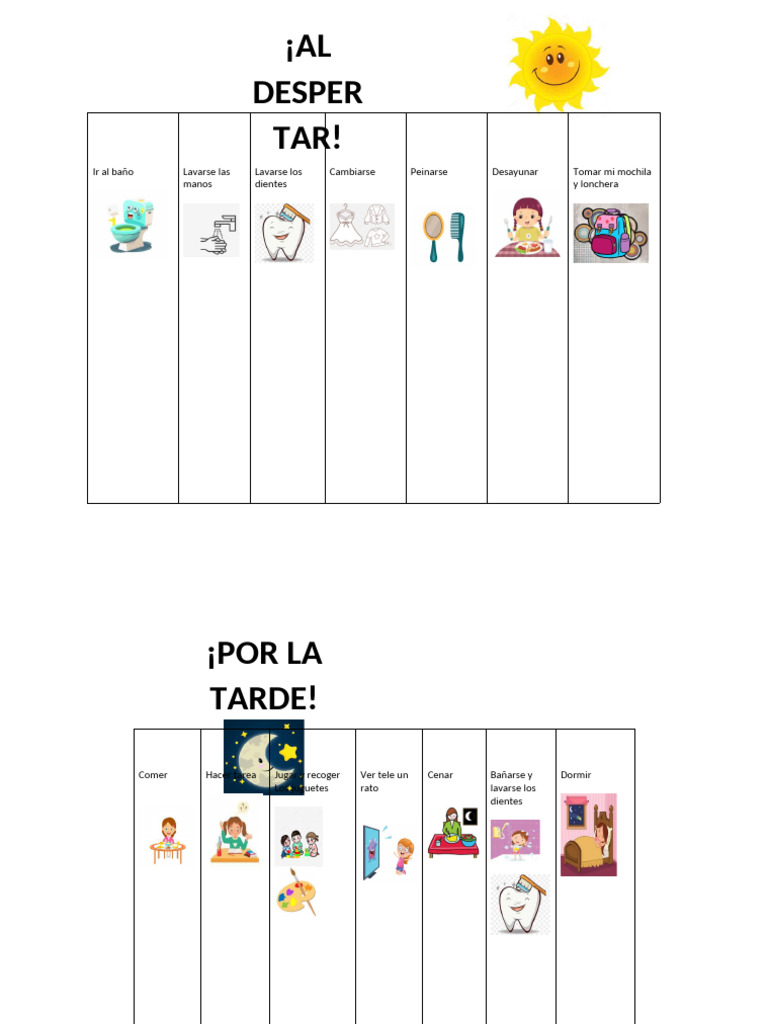 Rutina Diaria para Niños en Casa | PDF