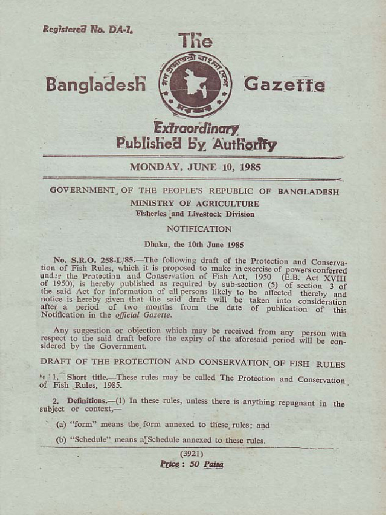 258 Law 1985 | PDF