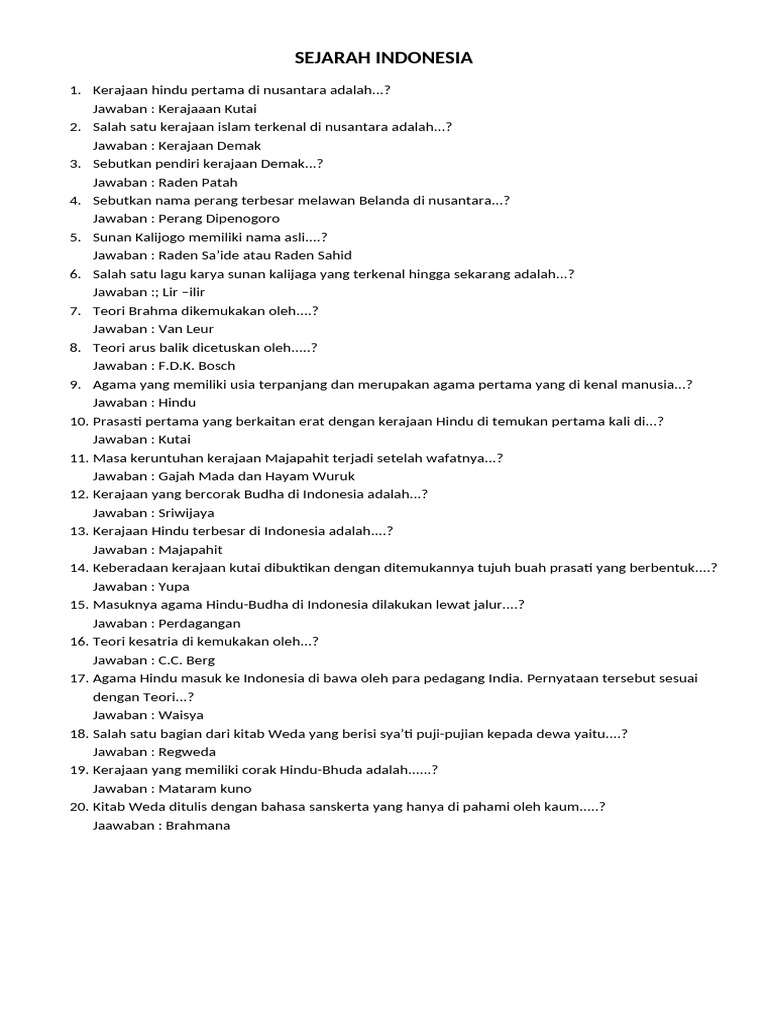 Sejarah Indonesia | PDF