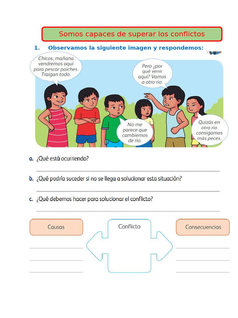 Aprendamos Resolver Conflictos 1ero | PDF