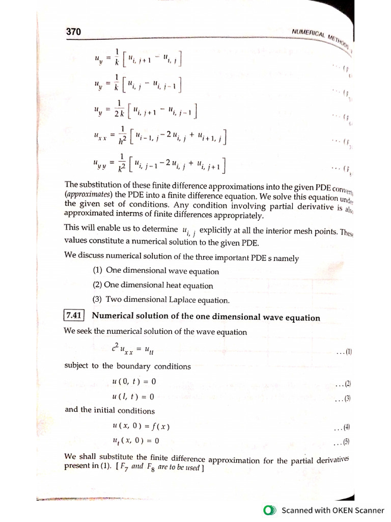 5th module Numerical solution of wave equation,Heat equation and Laplce equation. (3) | PDF