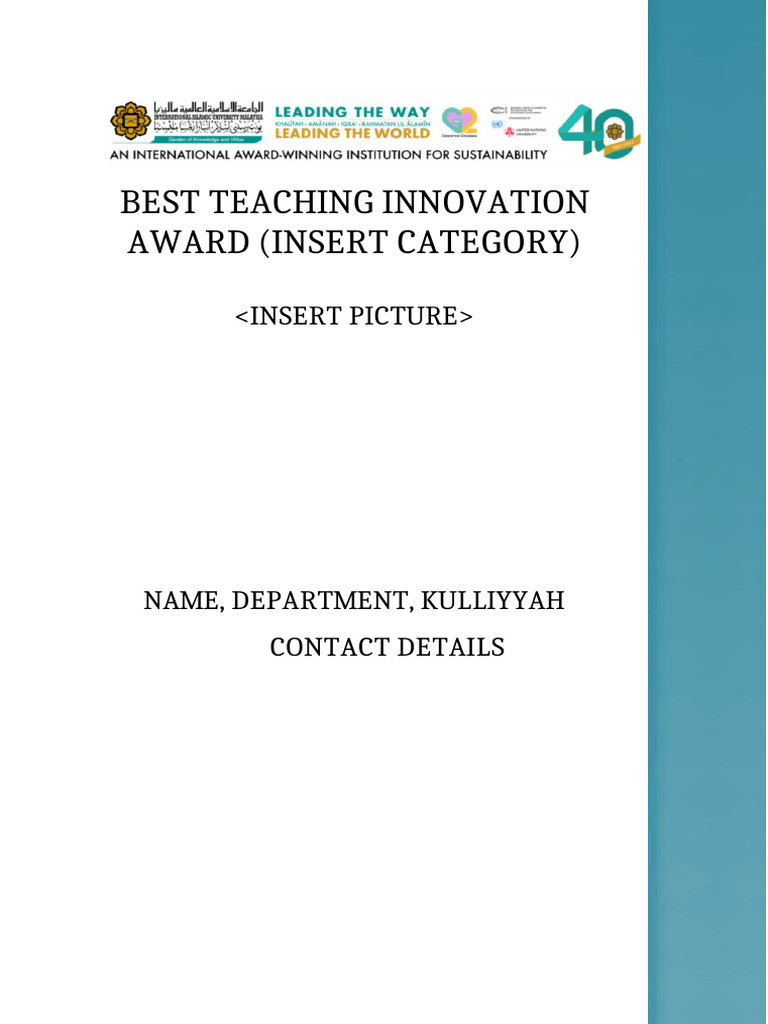 Sample of Template For Teaching Portfolio Best Teaching Innov | PDF