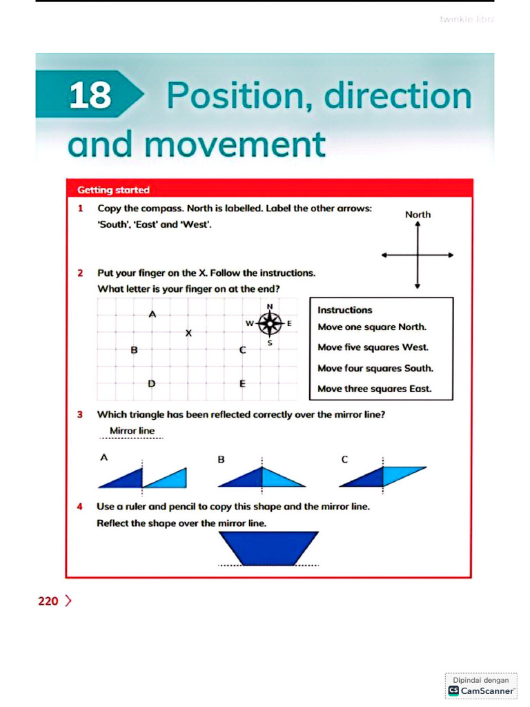 Position, Direction and Movement Grade 4 | PDF
