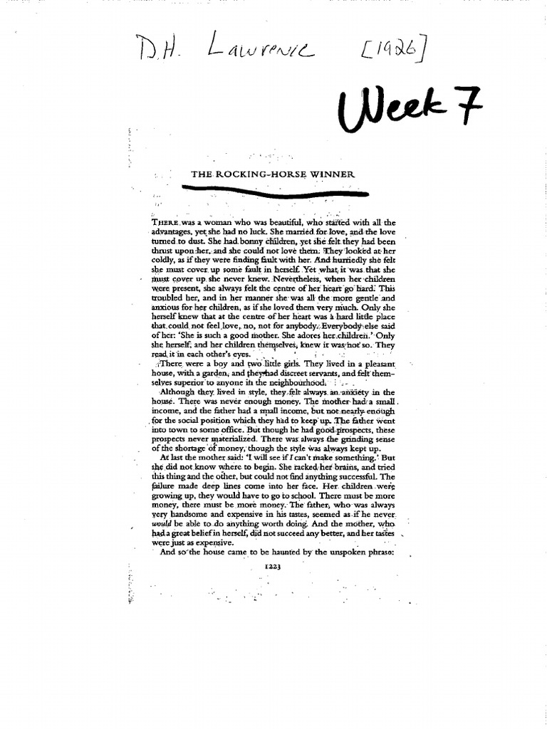 D.H. Lawrence - The Rocking Horse Winner-2 | PDF