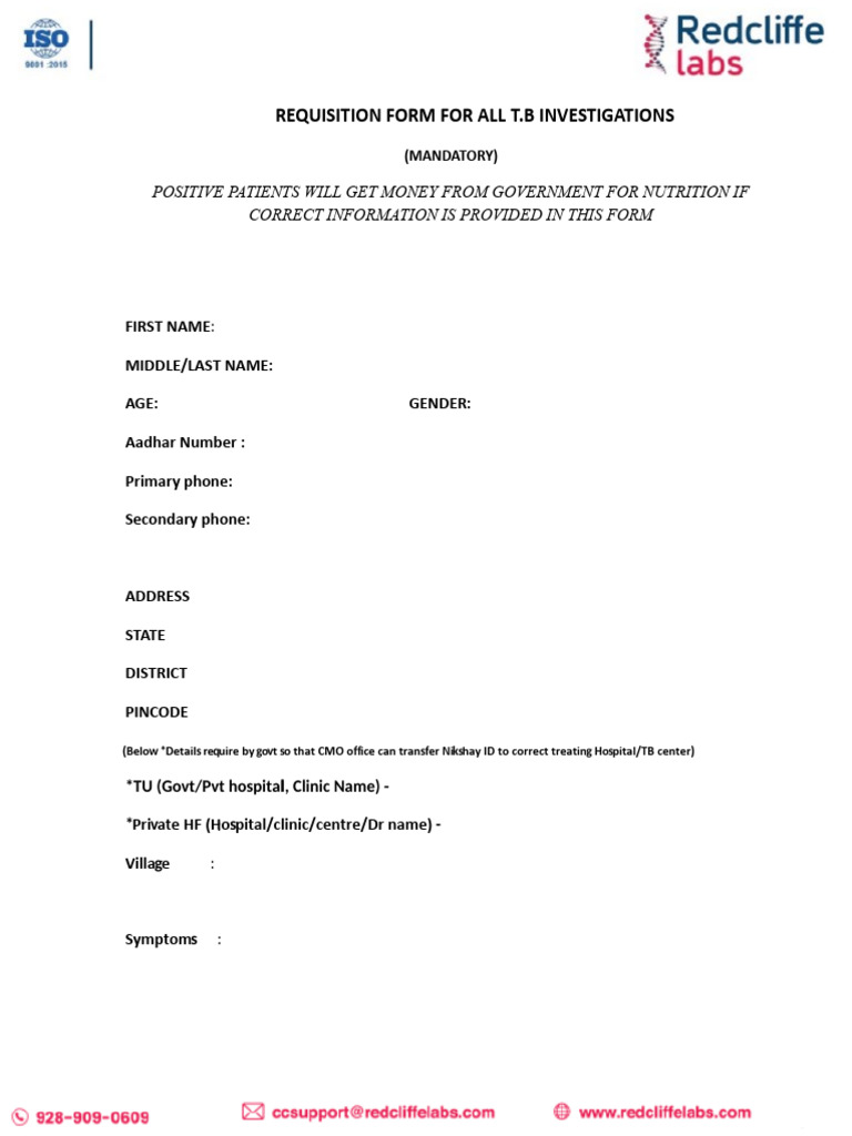T.B FORM For NIkshay Updated | PDF