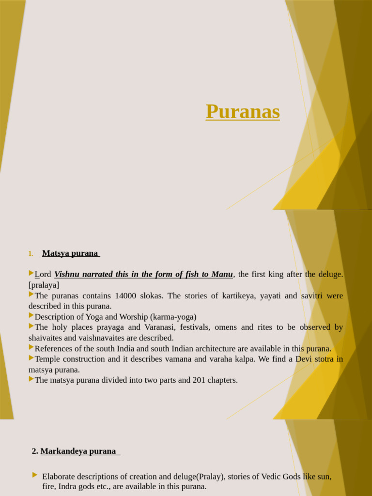L8 - Puranas Types of Puranas | PDF | Puranas | Vishnu