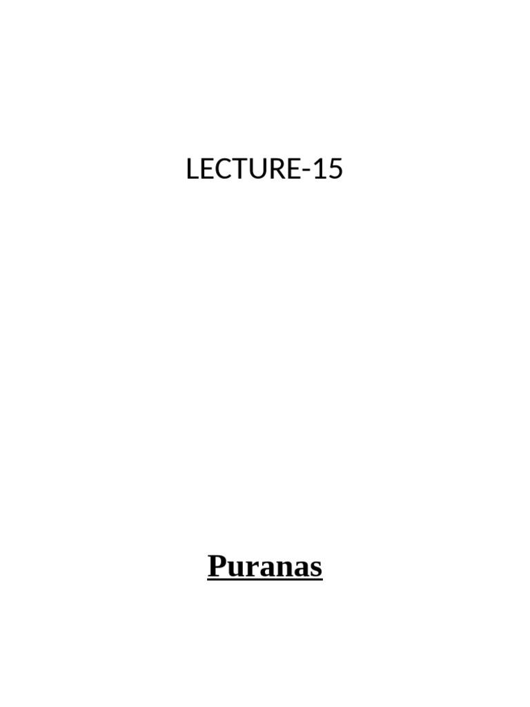 Overview of Major Puranas | PDF | Puranas | Vishnu