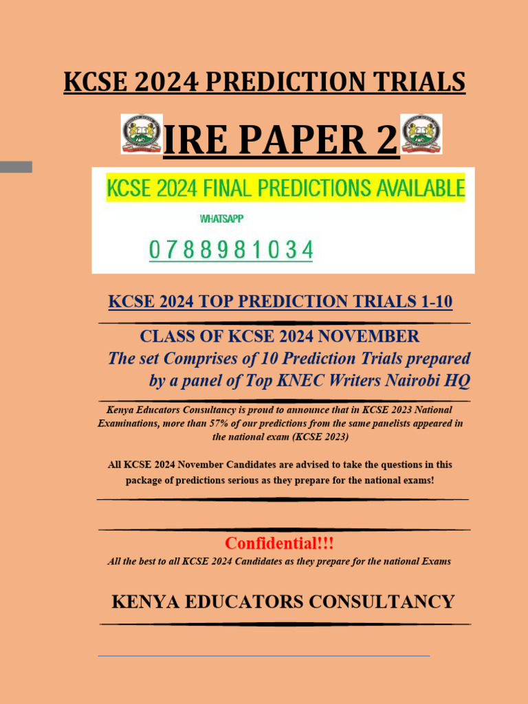 Ire Pp2 Kcse 2024 Prediction | PDF | Caliphate | Abrahamic Religions