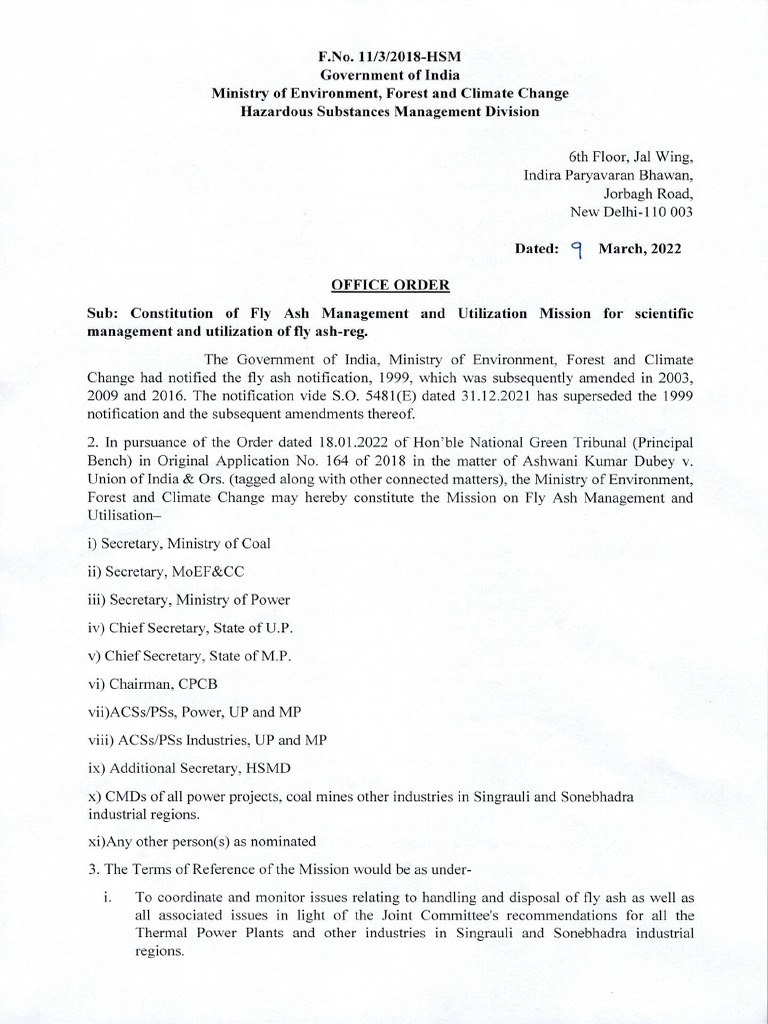 MoEFCC Order 09032022 | PDF