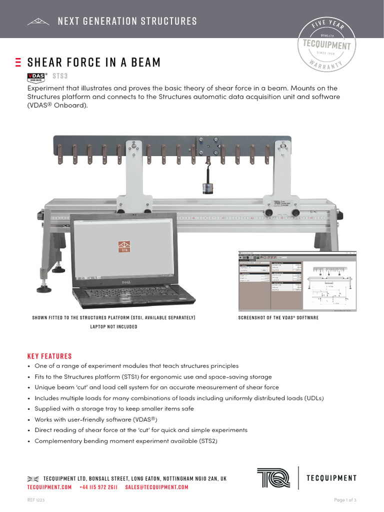 STS3 Shear Force in A Beam Datasheet | PDF | Beam (Structure) | Force