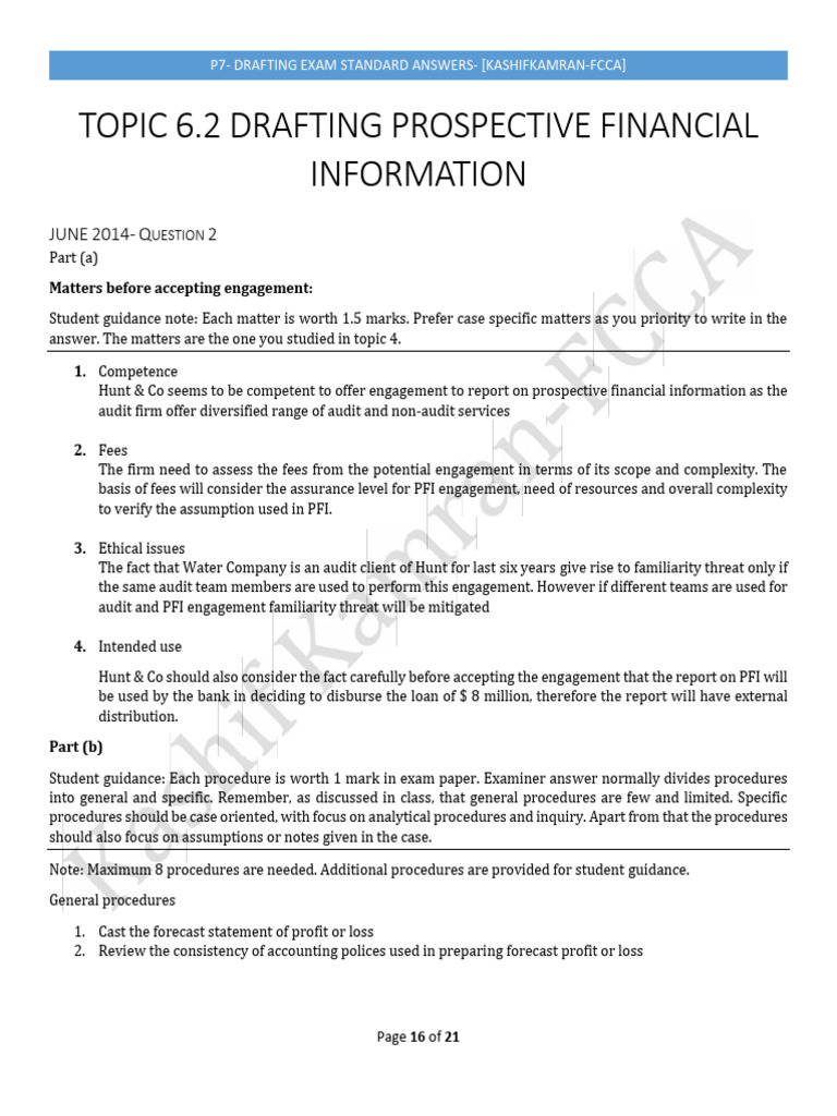 Drafting Prospective Financial Information | PDF | Money | Business
