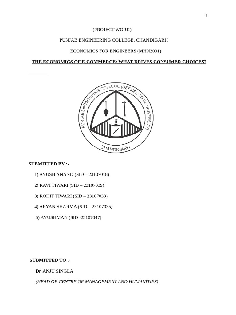 Economics - Project - Work (Final Submission File) | PDF | Online ...