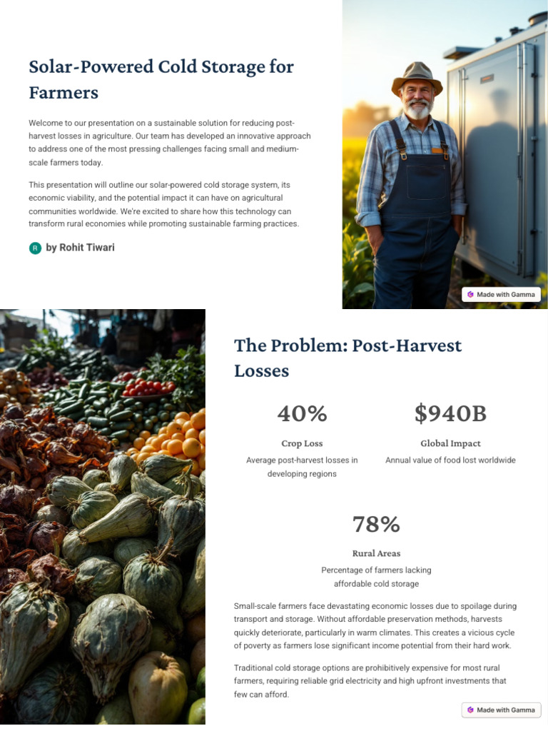 Solar Cold Storage Solutions for Farmers | PDF | Solar Power ...