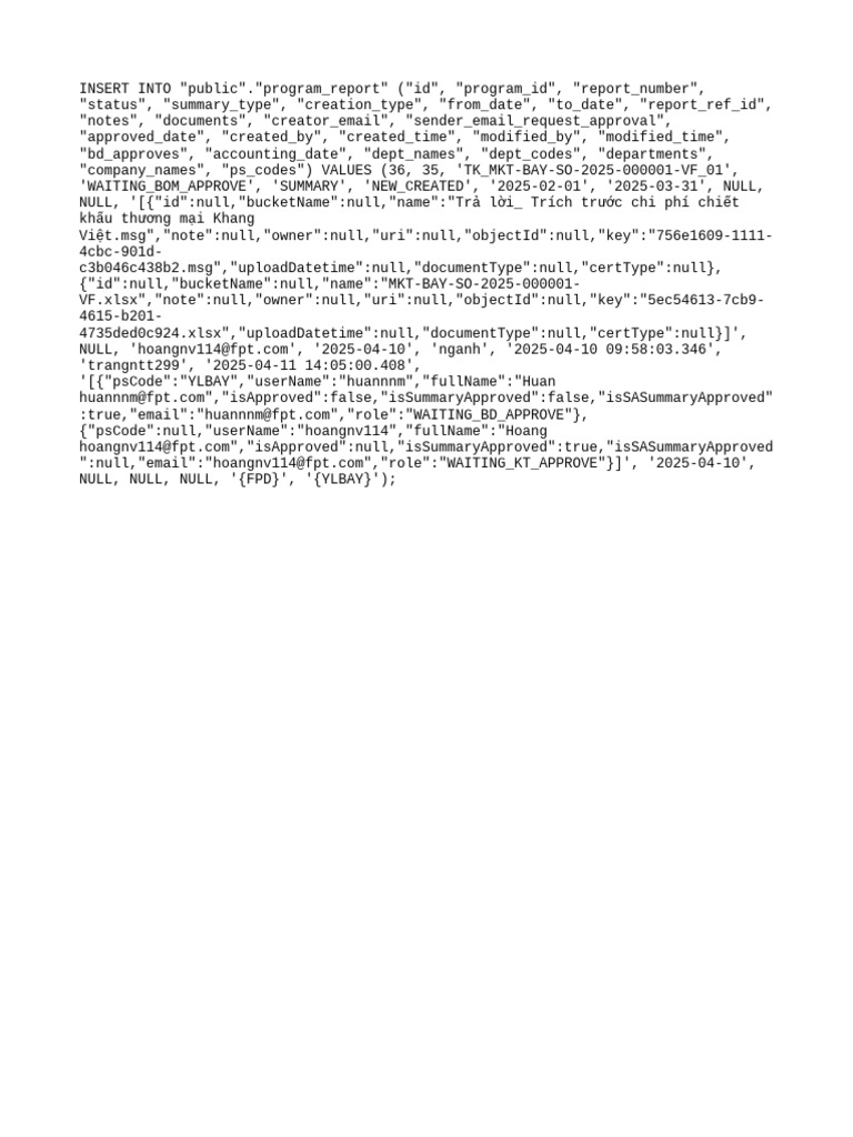 Insert Program Report Nhapthuoc | PDF