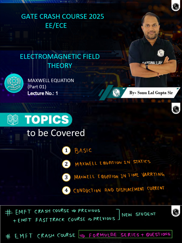 Maxwell Equation (Part 01) (Lec 01) - Class Notes | PDF