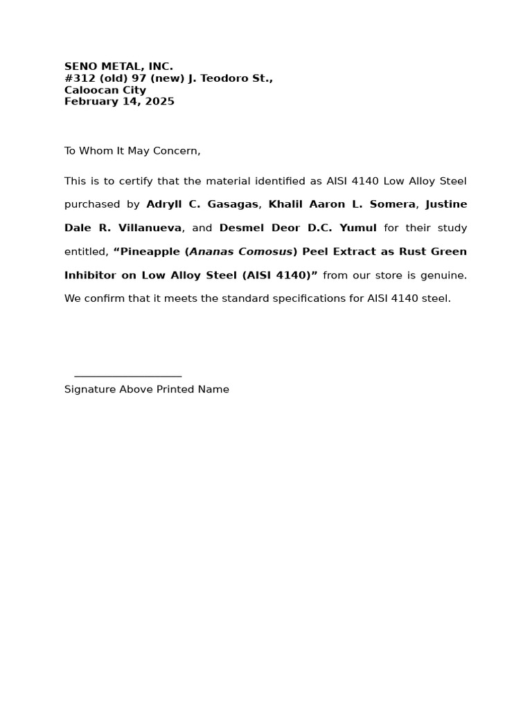 AISI Certification | PDF