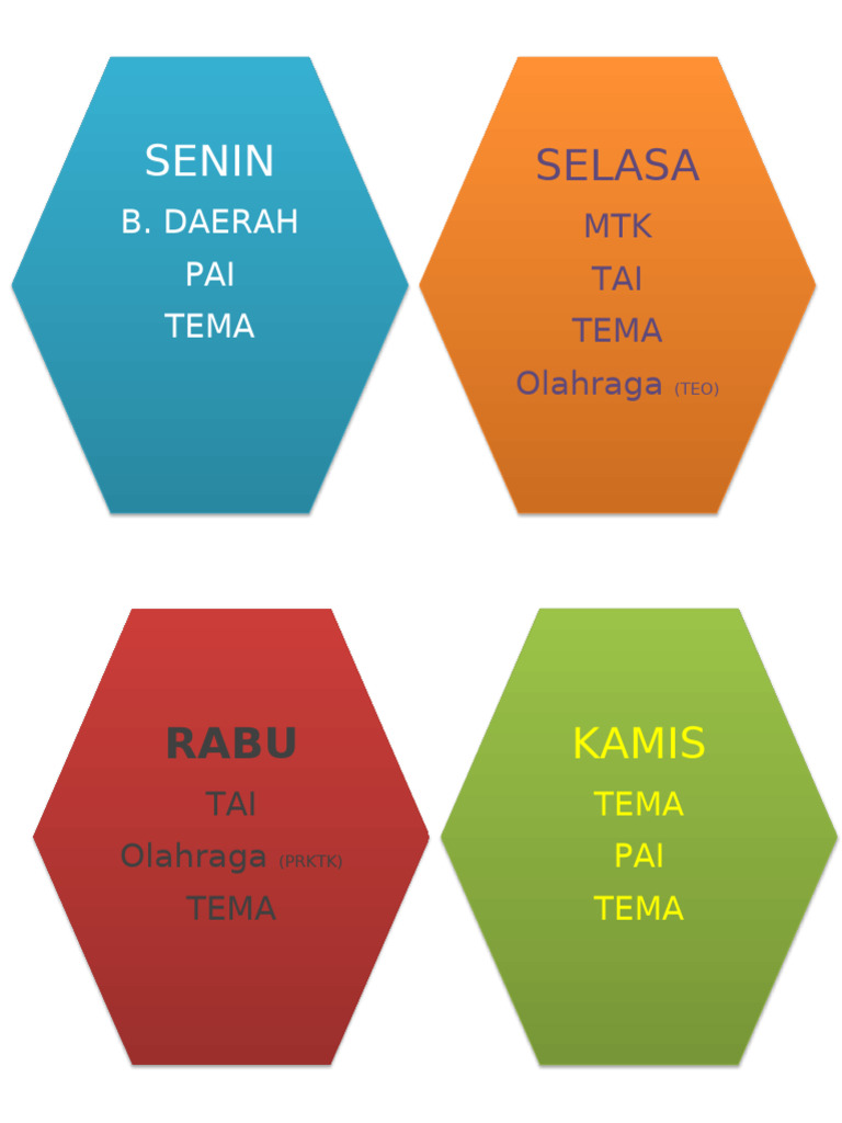 Jadwal Pelajaran Tempel Kelas 5 | PDF