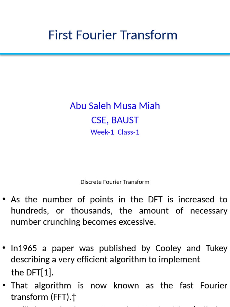 Week-1 Lectuer-1 Class Lecture No-37 DSP | PDF | Fast Fourier Transform | Discrete Fourier Transform