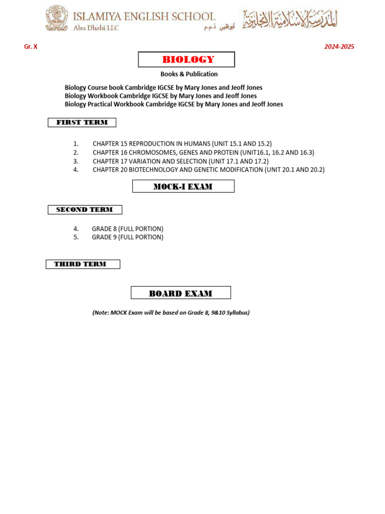 Biology: Mock-I Exam | PDF | Hadith