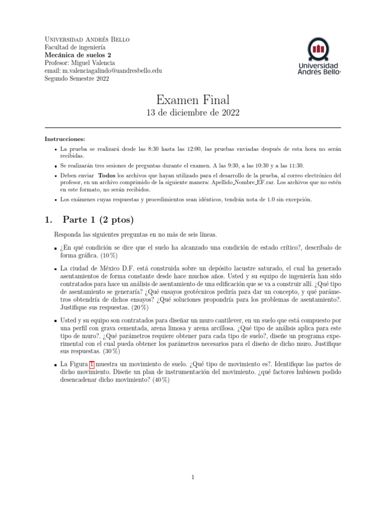 Examen 2022 | PDF | Hormigón
