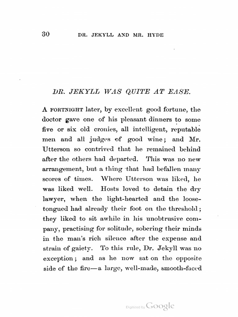Jekyll's Unease in Chapter 3 | PDF | Dr. Jekyll And Mr. Hyde (Character)