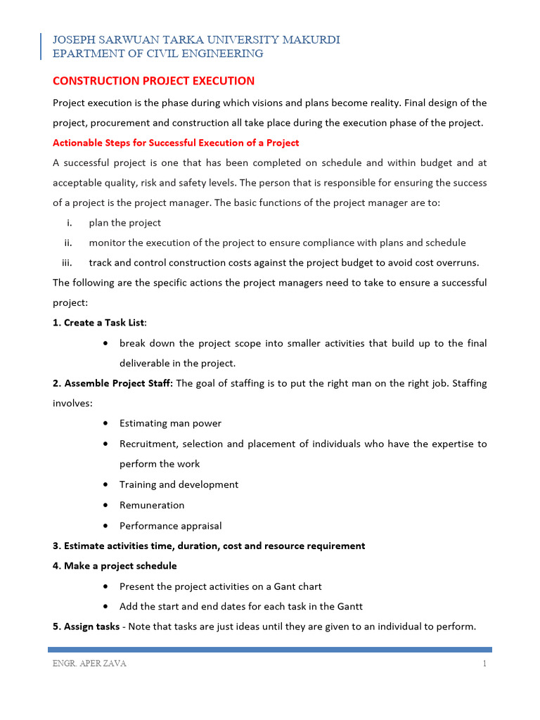 4. Construction Project Execution | PDF