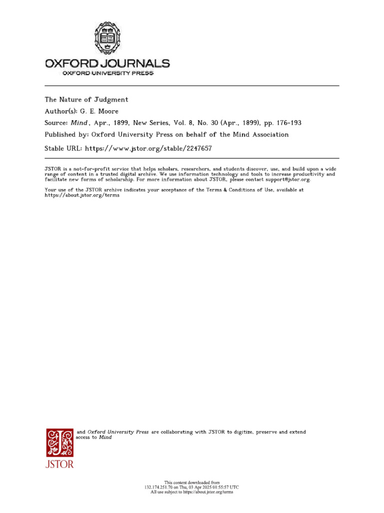 Nature Judgment 1899 | PDF