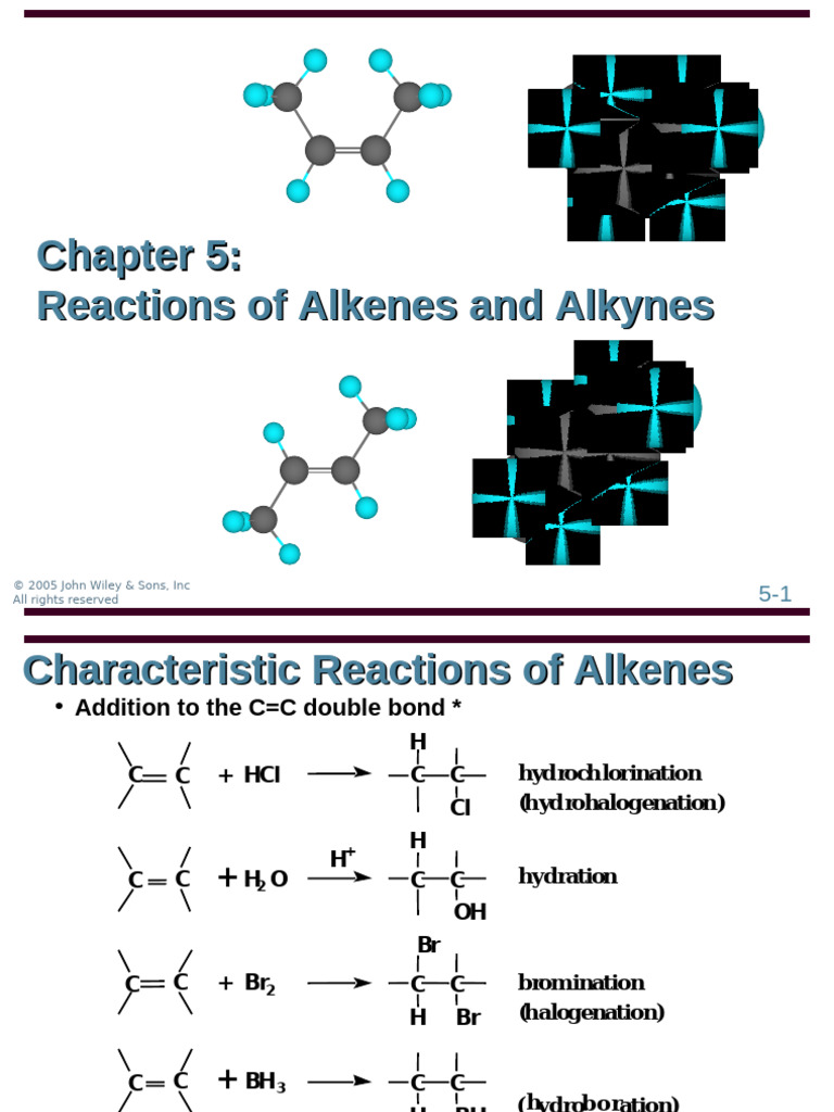 Alkenes and Alkynes Reaction Mechanisms | PDF | Alkene | Hydrogenation