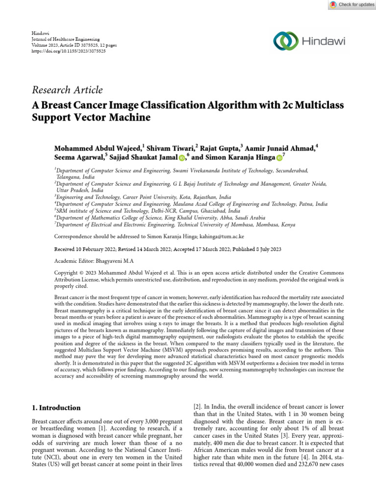 Journal of Healthcare Engineering - 2023 - Wajeed - A Breast Cancer ...